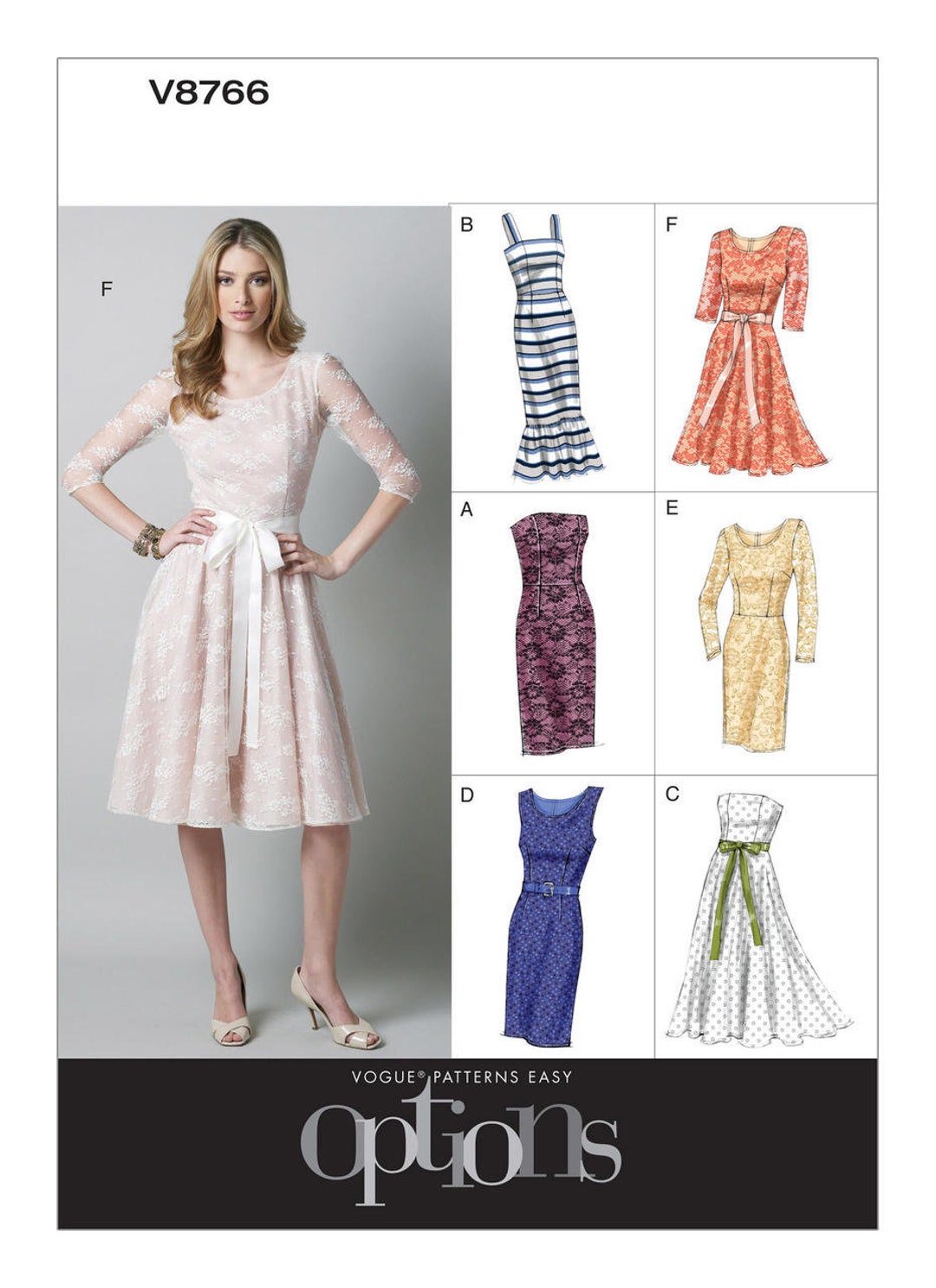 Easy Vogue Sewing Pattern for Womens Dress, Fit and Flare Dress, Fitted ...