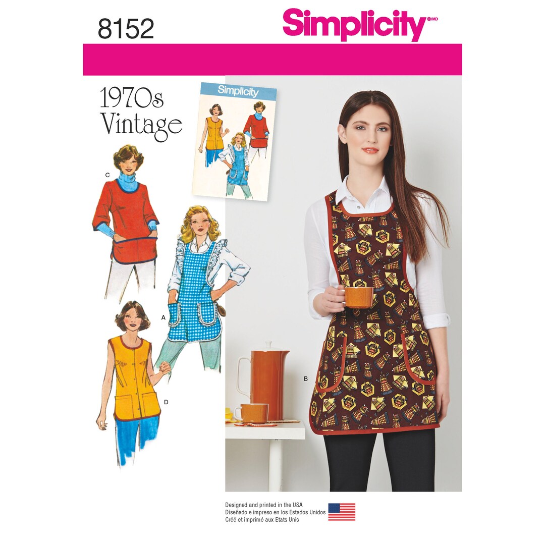 Sewing Pattern for Women's Aprons, Vintage Style Apron, Full Length ...