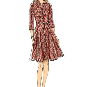 Easy Sewing Pattern for Womens Dress, Fit and Flare Dress, Button Front ...