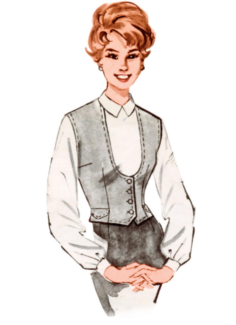 Easy Sewing Pattern for Womens Vests, Waistcoat, Button Front Vest ...