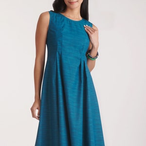 Sewing Pattern for Women's Dress, Pleated Dress, Sleeveless Dress ...