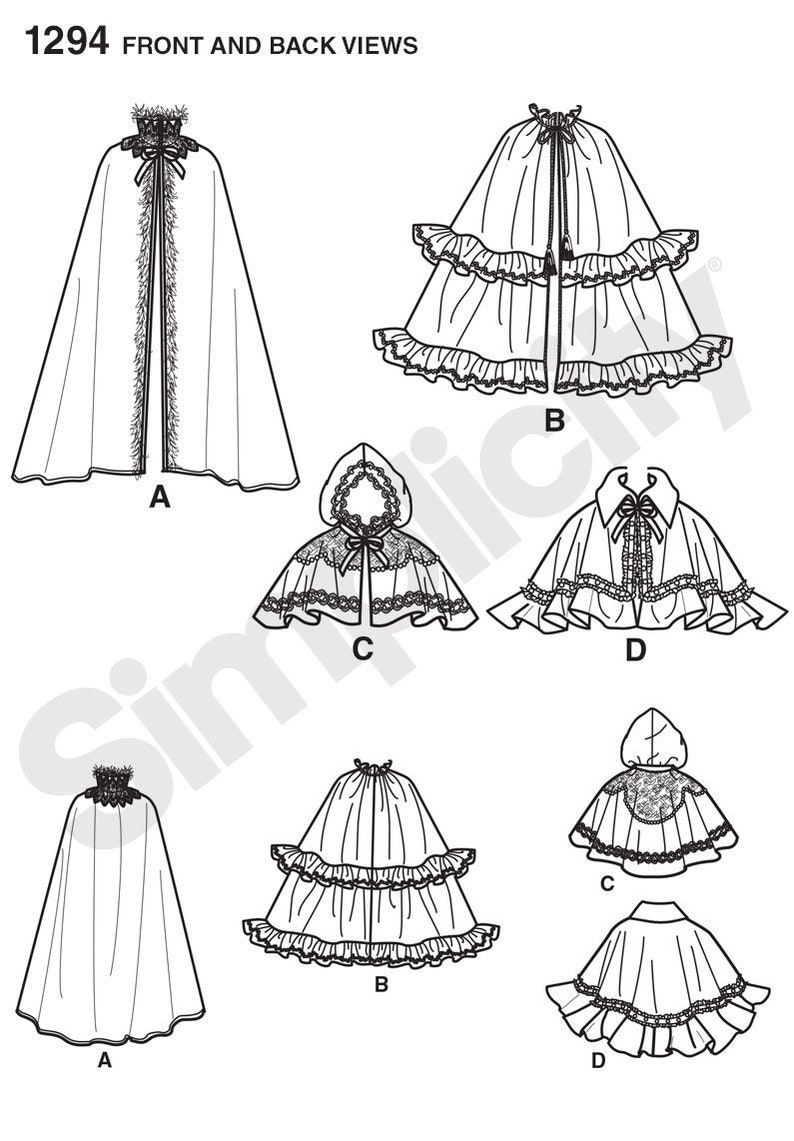 Sewing Pattern for Womens Cape, Costume Cape Pattern, Hooded Cape ...