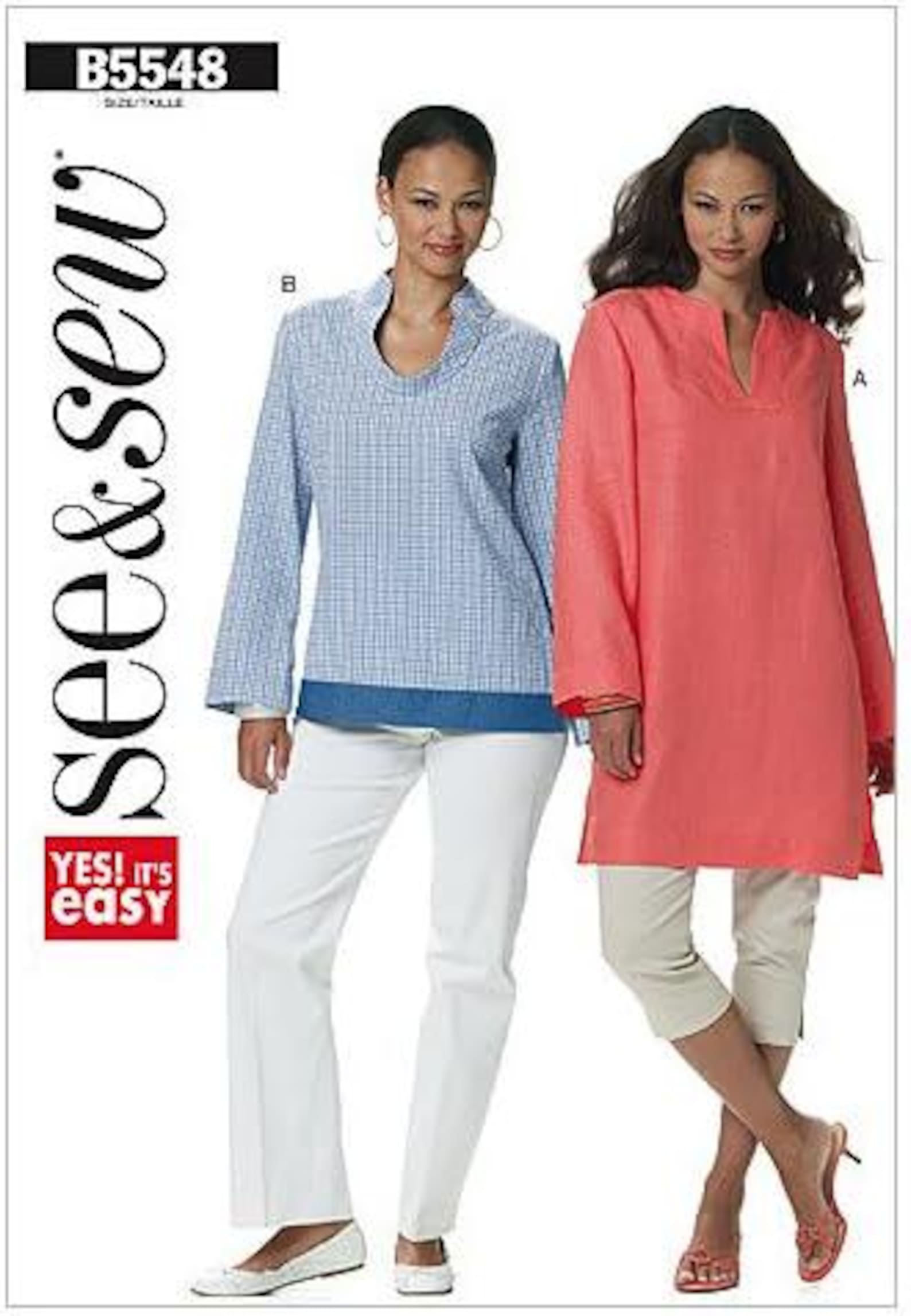 Sewing Pattern for Women's Tops, Womens Tunic, Long Sleeve Tops ...