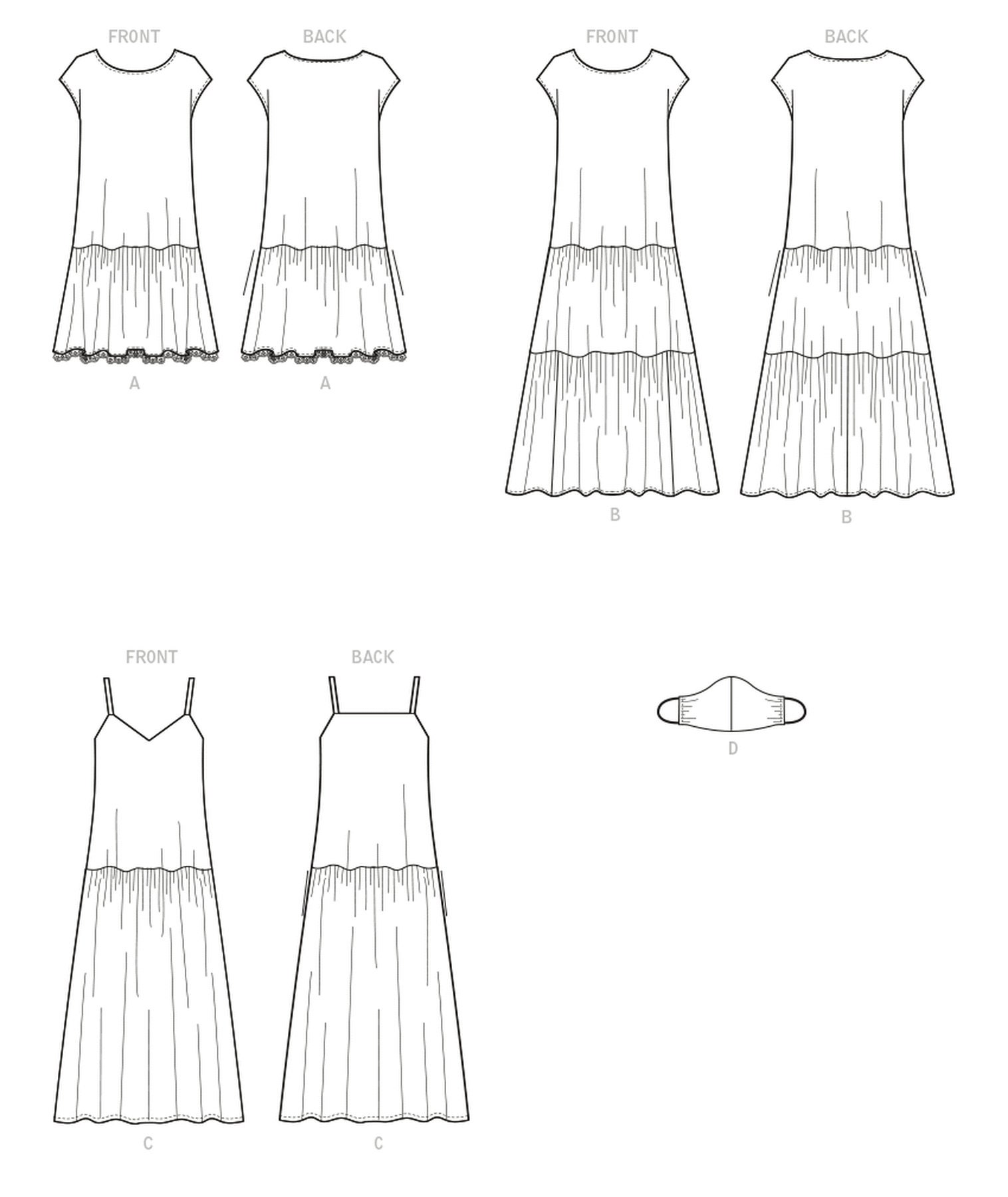 Sewing Pattern for Womens Dress Pullover Dress Tiered Dress - Etsy