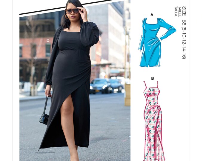 Sewing Pattern for Womens Knit Dress, Top, Skirt, and Pants, Knit Maxi ...