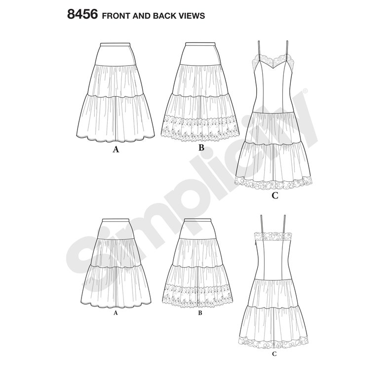 Sewing Pattern for Women's Petticoat and Full Slip, Undergarments ...