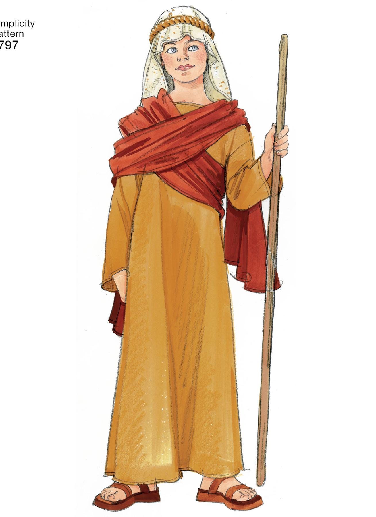 Sewing Pattern for Girls and Boys Costumes, Biblical Costume, Nativity ...
