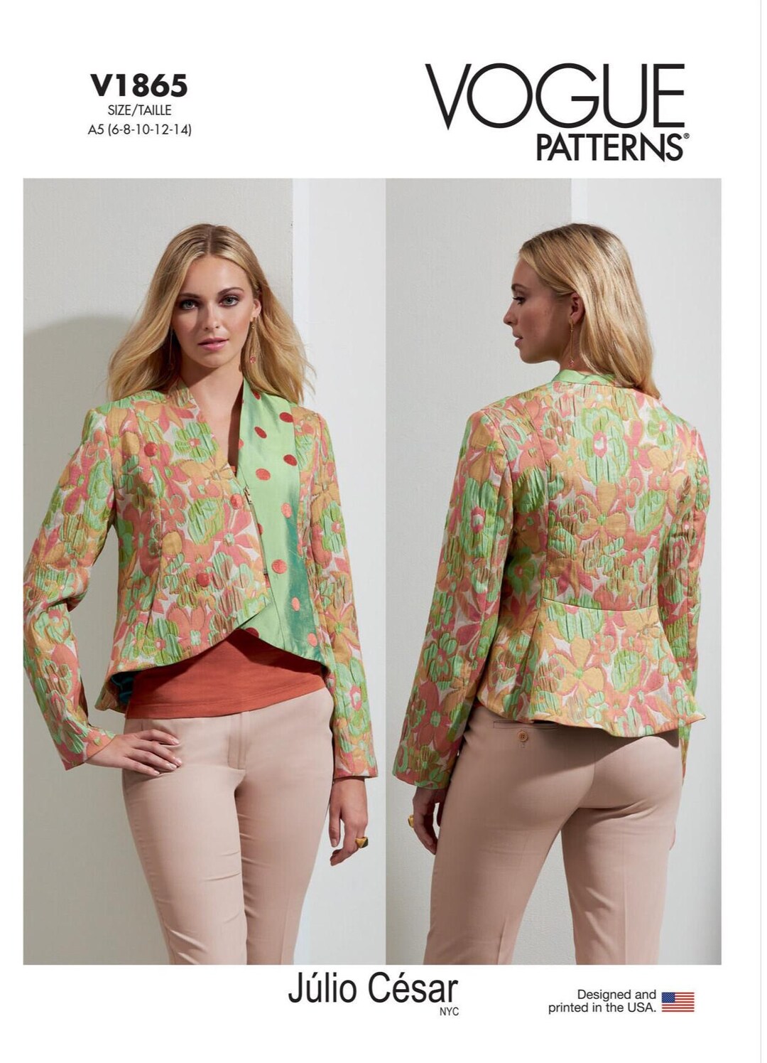 Vogue Sewing Pattern for Womens Jackets, Peplum Jacket, Cropped Jacket ...