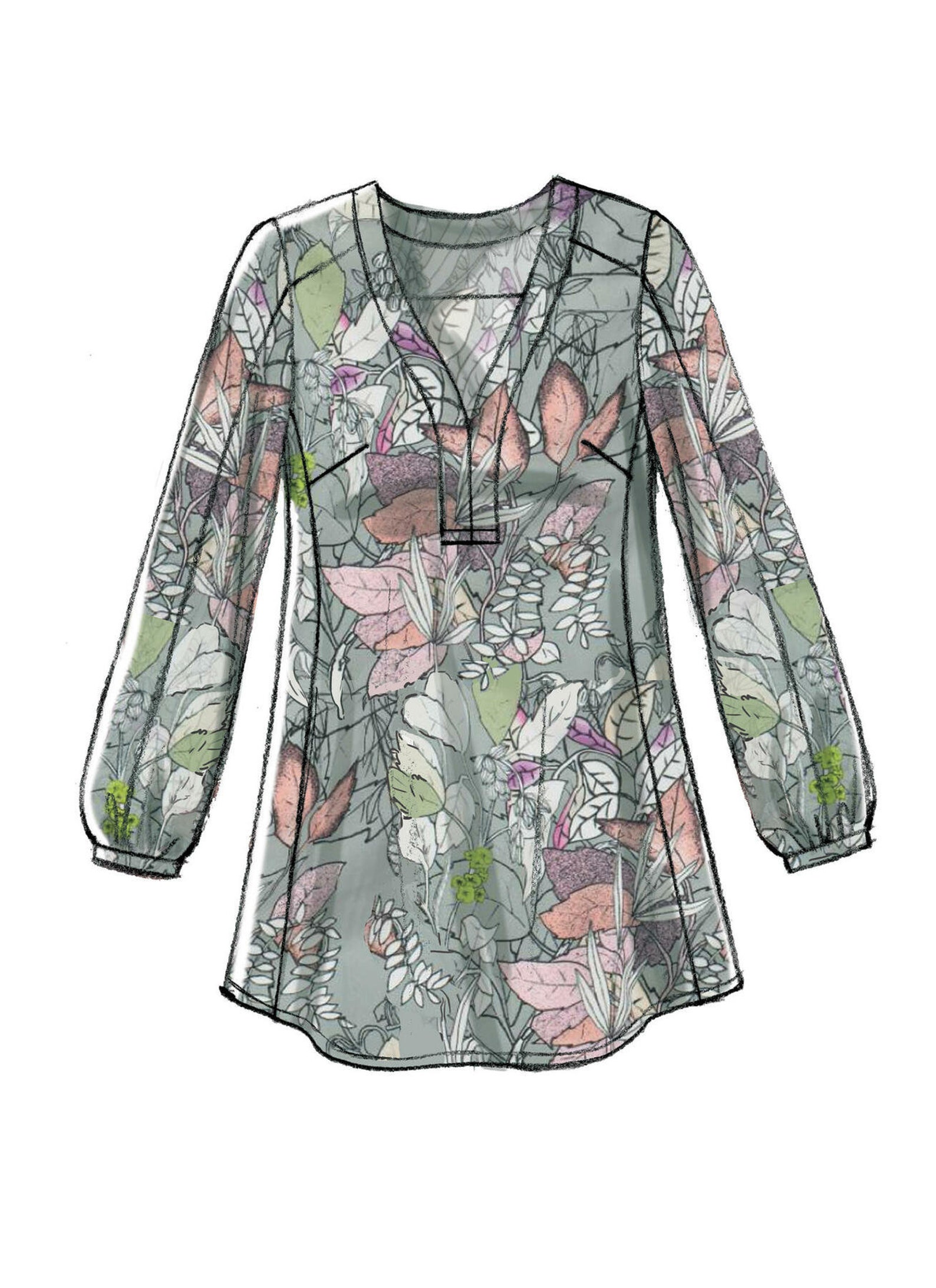 Sewing Pattern for Womens Tops, Pullover Tops, V Neck Tops, Womens ...