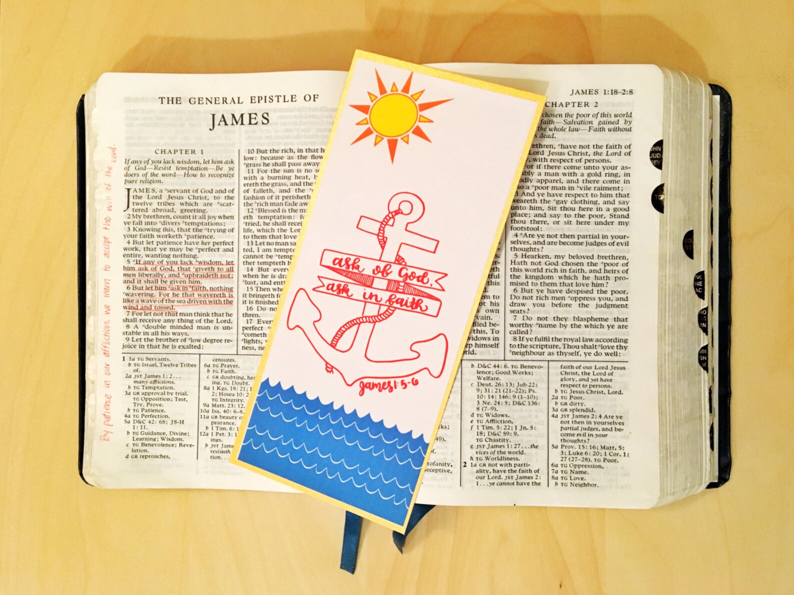 Printable Bookmarks James 1:5-6 - Etsy