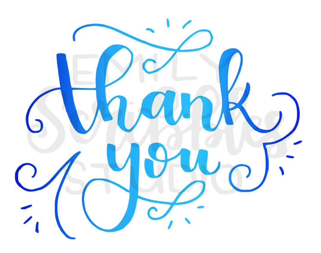 Flourished Thank You Card - Etsy