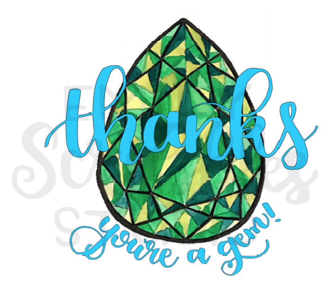 You're a Gem Thank You Card - Etsy