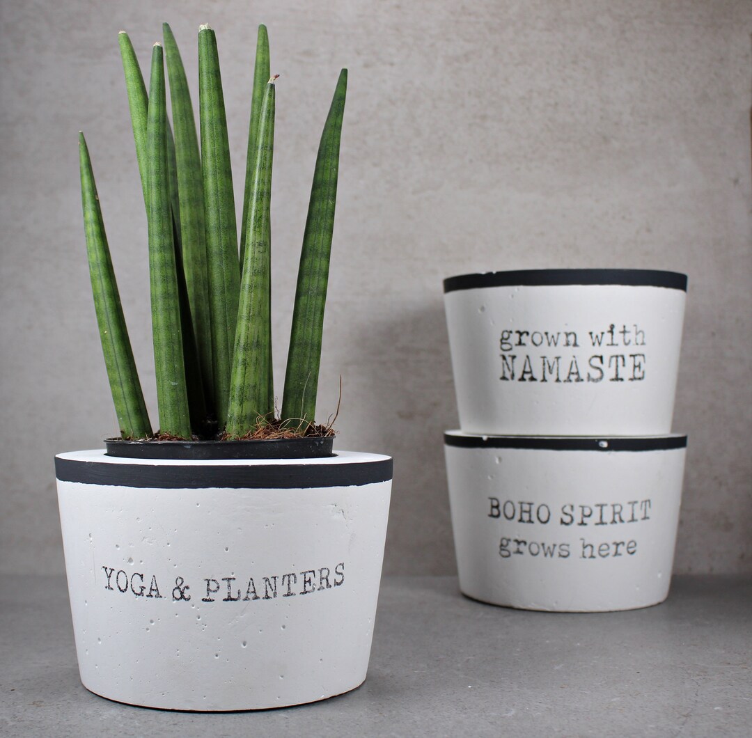 Handcrafted Concrete Planter, Yoga & Planters, Minimalist Decor - Etsy