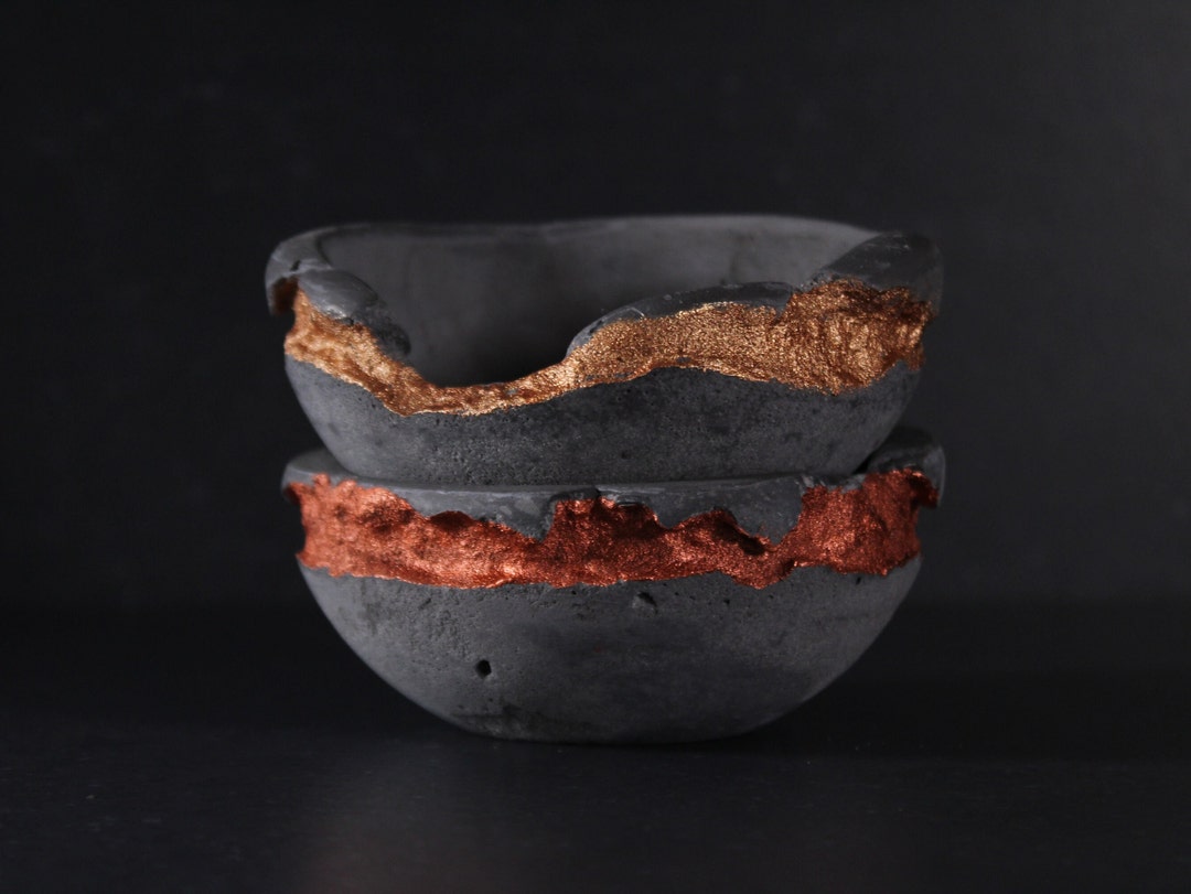 Magma Concrete Bowl, Statement Lava Centerpiece, Sand-casted Sculpture ...