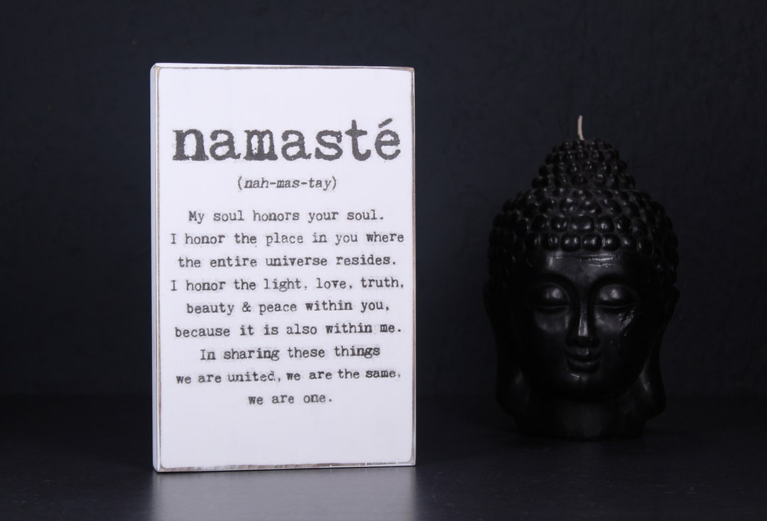 Namaste Definition Wood Sign, Yoga Tabletop Decor, Meditation Room Zen ...