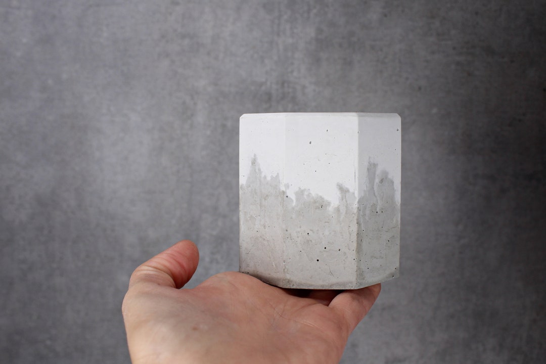 FLOW Concrete Pencil Holder Octagonal Beton Pot Nordic Desk Organizer ...