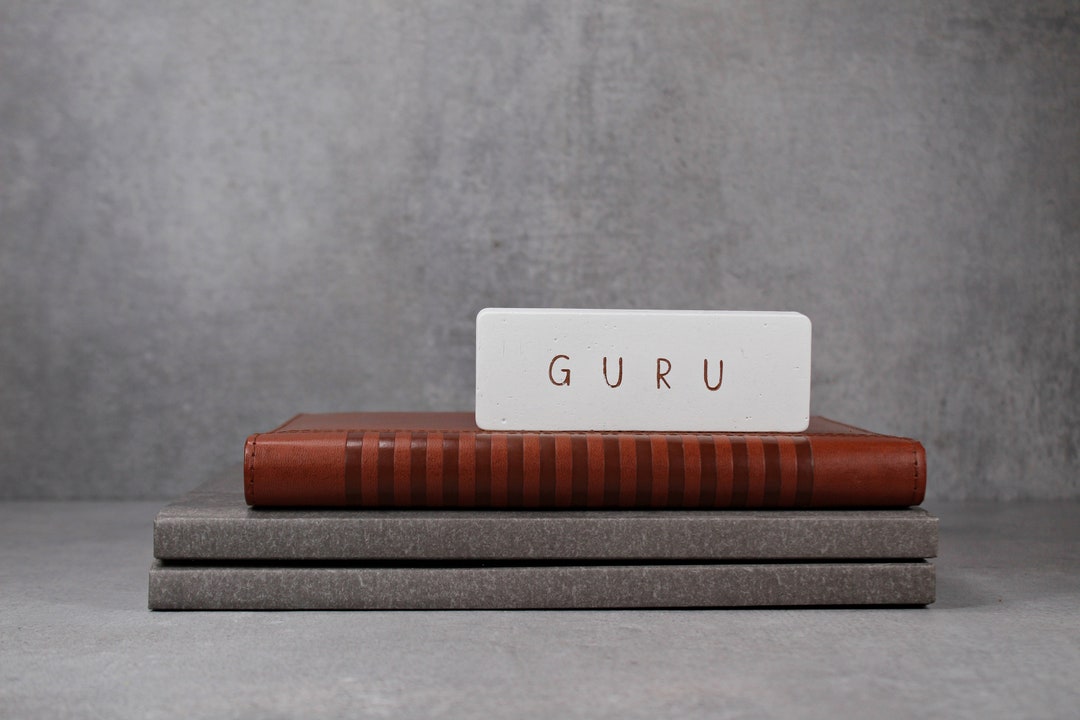 GURU Concrete Sign White and Cooper Cement Sign Yoga Decor Spiritual ...