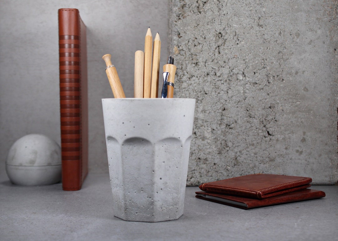NORDIC Concrete Cup | Beton Pen Holder | Cement Pencil Holder | Urban ...
