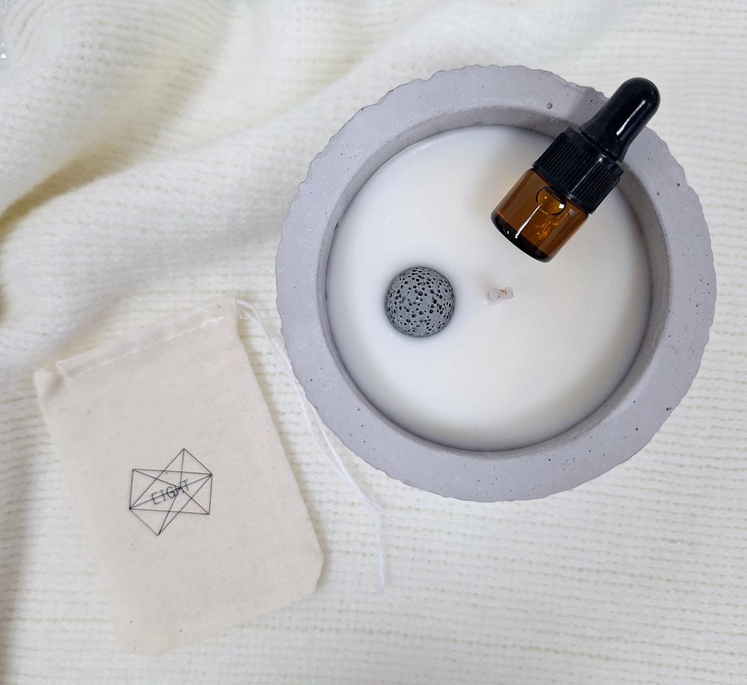 LAVA Candle Diffuser Concrete Essential Oil Diffuser Aroma Soy Candle ...