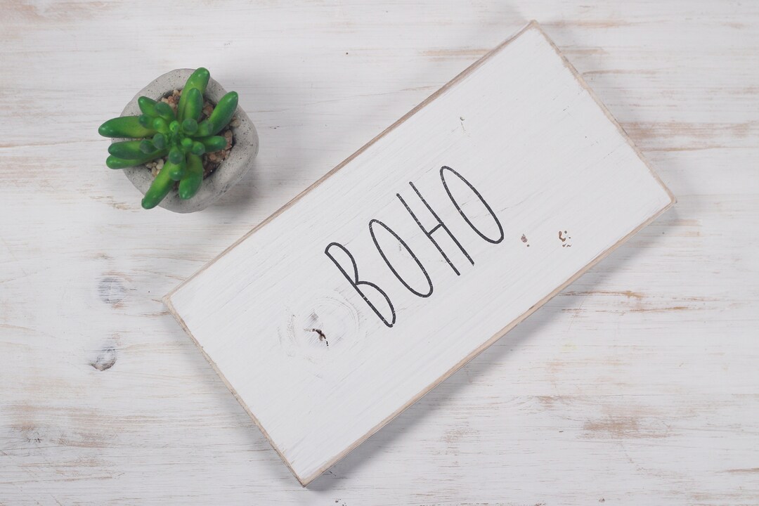 BOHO Wooden Sign Bohemian White Wood Decor Free Spirit Gypsy Soul ...
