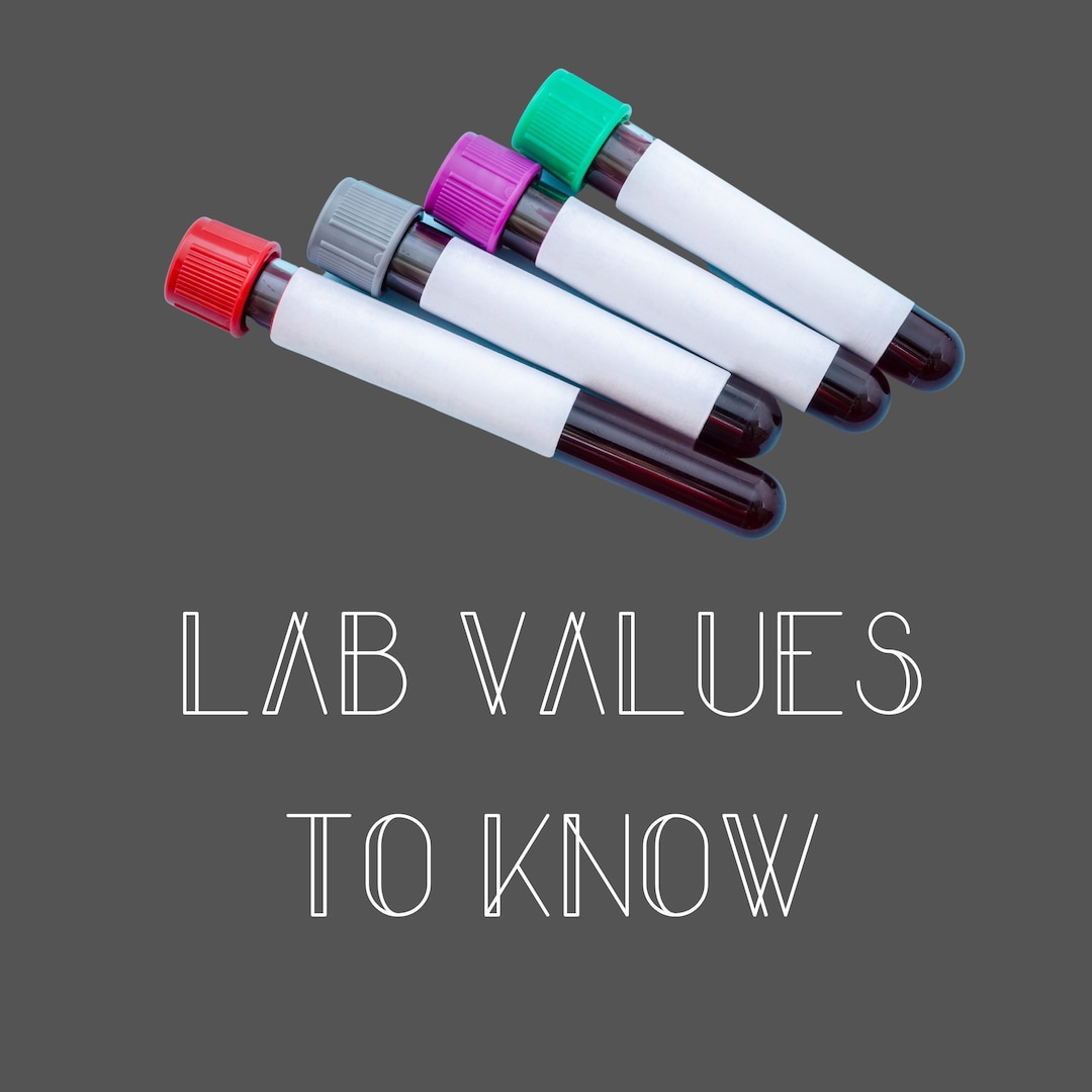 Lab Value Nursing Cheat Sheet, Nursing Student Study Guide, NCLEX Lab ...