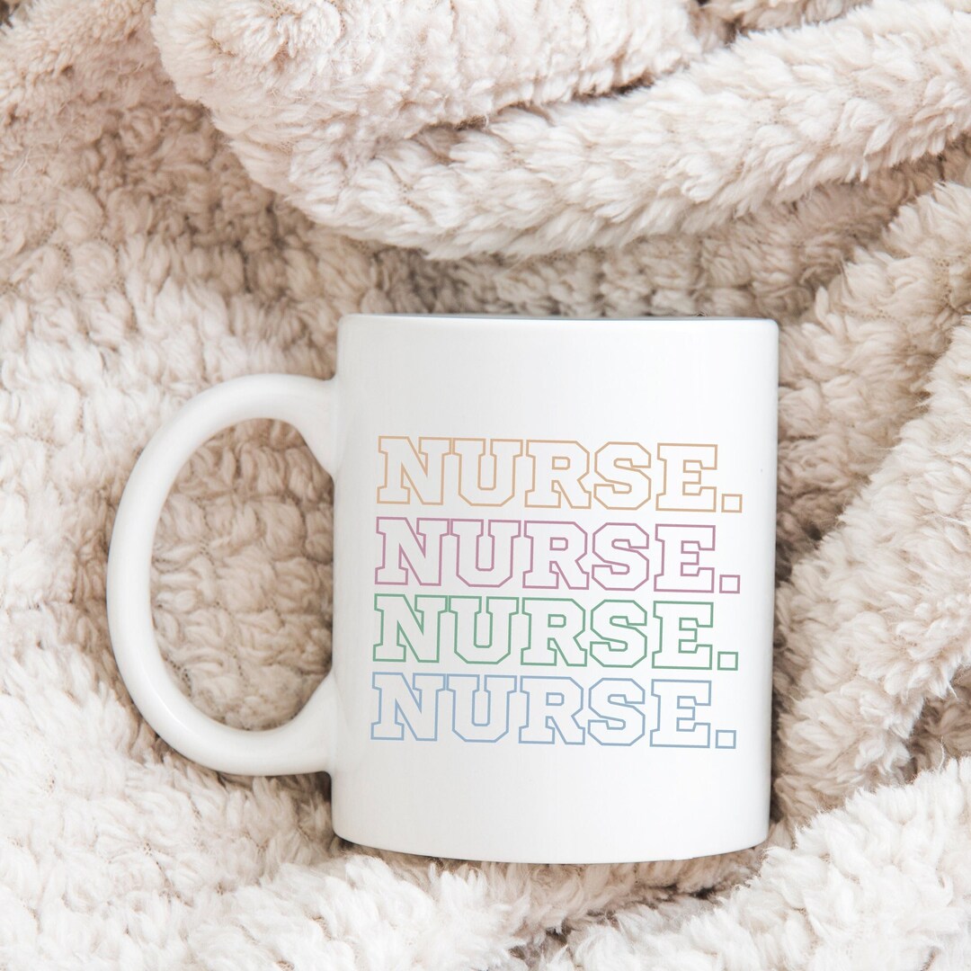 Nurse Coffee Mug, Colorful Text, Gift for Nurses - Etsy