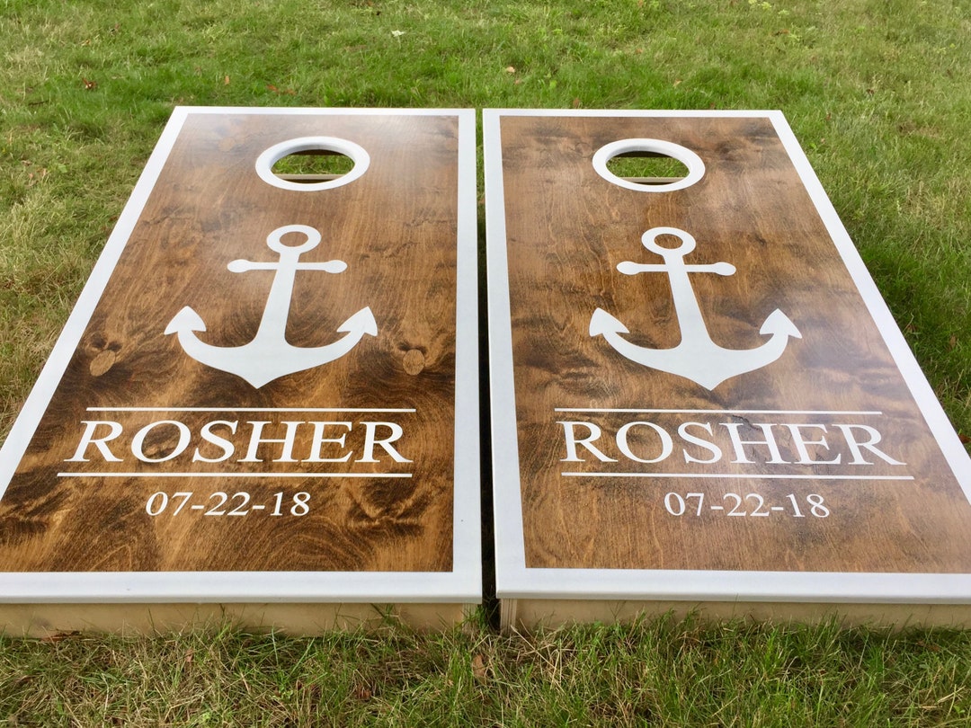 Wedding Cornhole Boards - Pro Quality, Wedding Nautical Cornhole ...