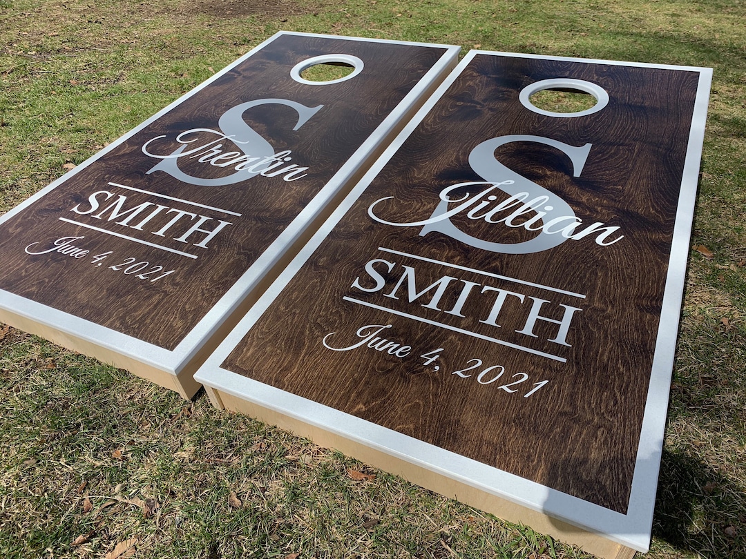 Wedding Cornhole Boards - Pro Quality, Wedding Cornhole, Monagrammed ...