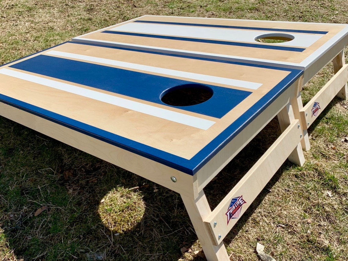2 Color Striped Cornhole Boards- Hand Painted Custom Team Colors ...