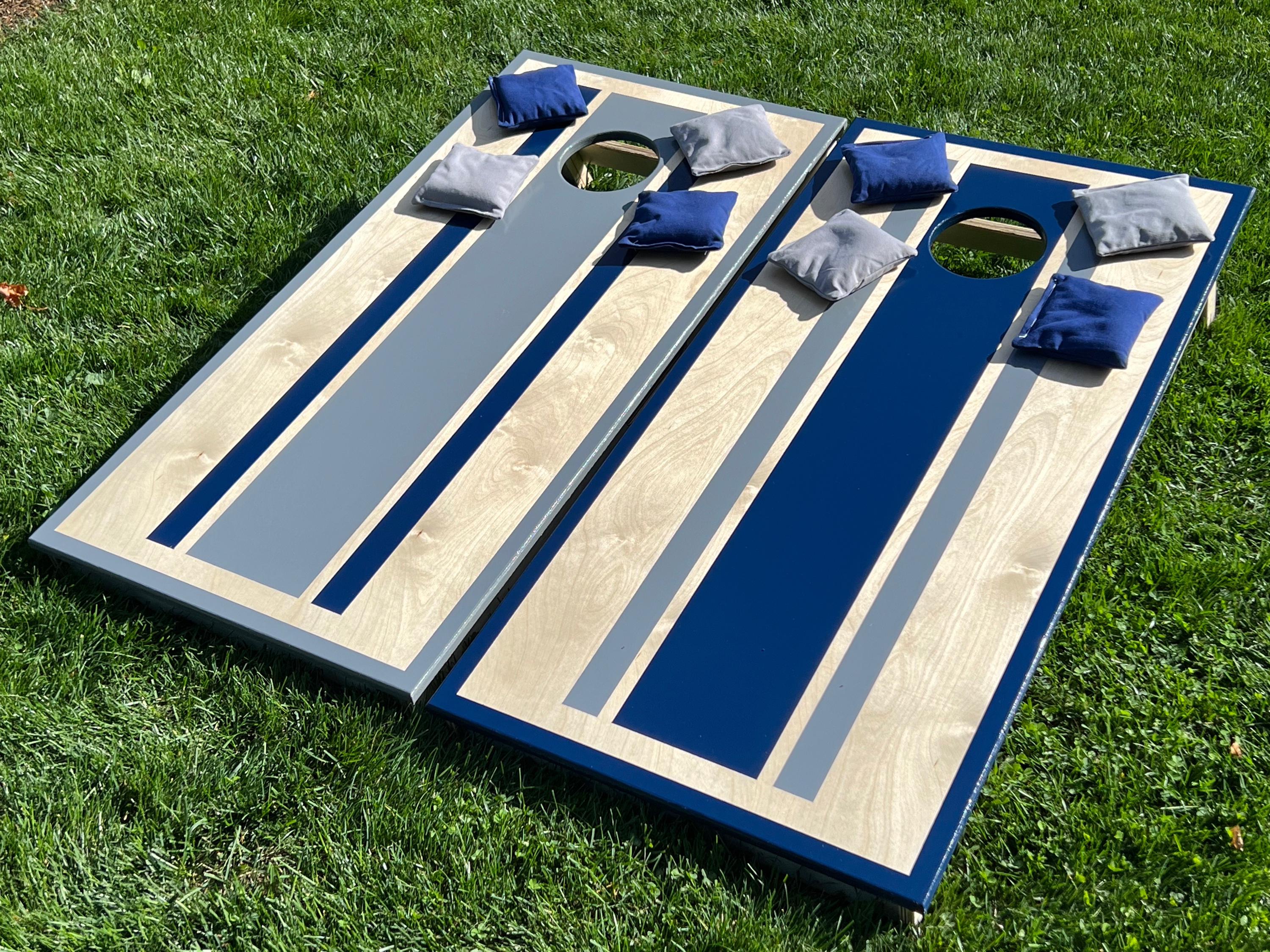 2 Color Striped Cornhole Boards- Custom Team Colors Cornhole Set, Hand ...