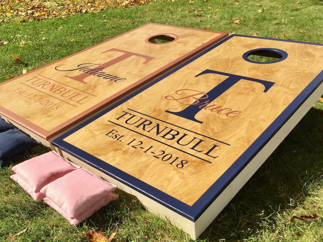 Wedding Cornhole Boards - Pro Quality, Wedding Cornhole, Monagrammed ...