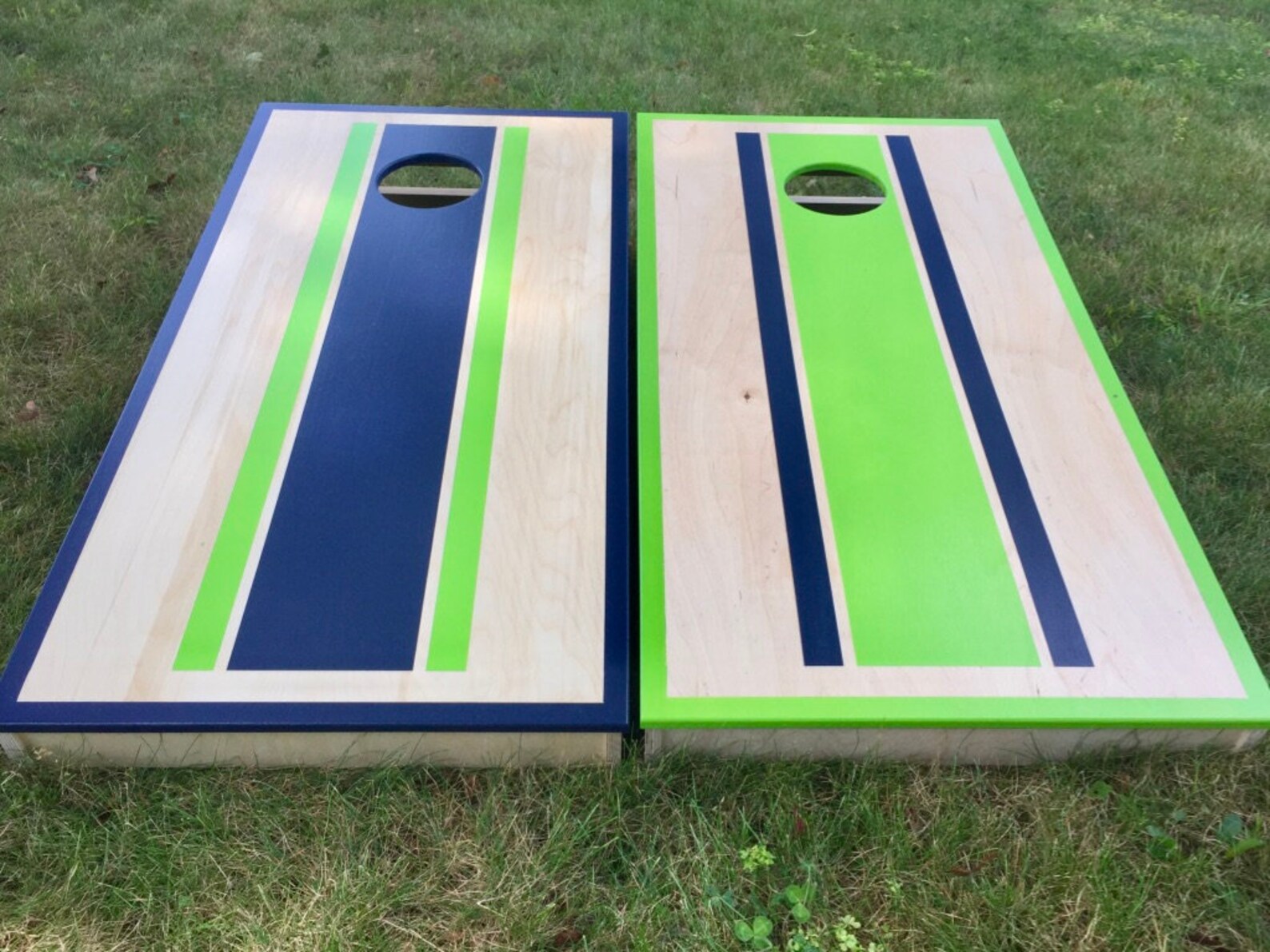 2 Color Striped Cornhole Boards- Hand Painted Custom Team Colors ...