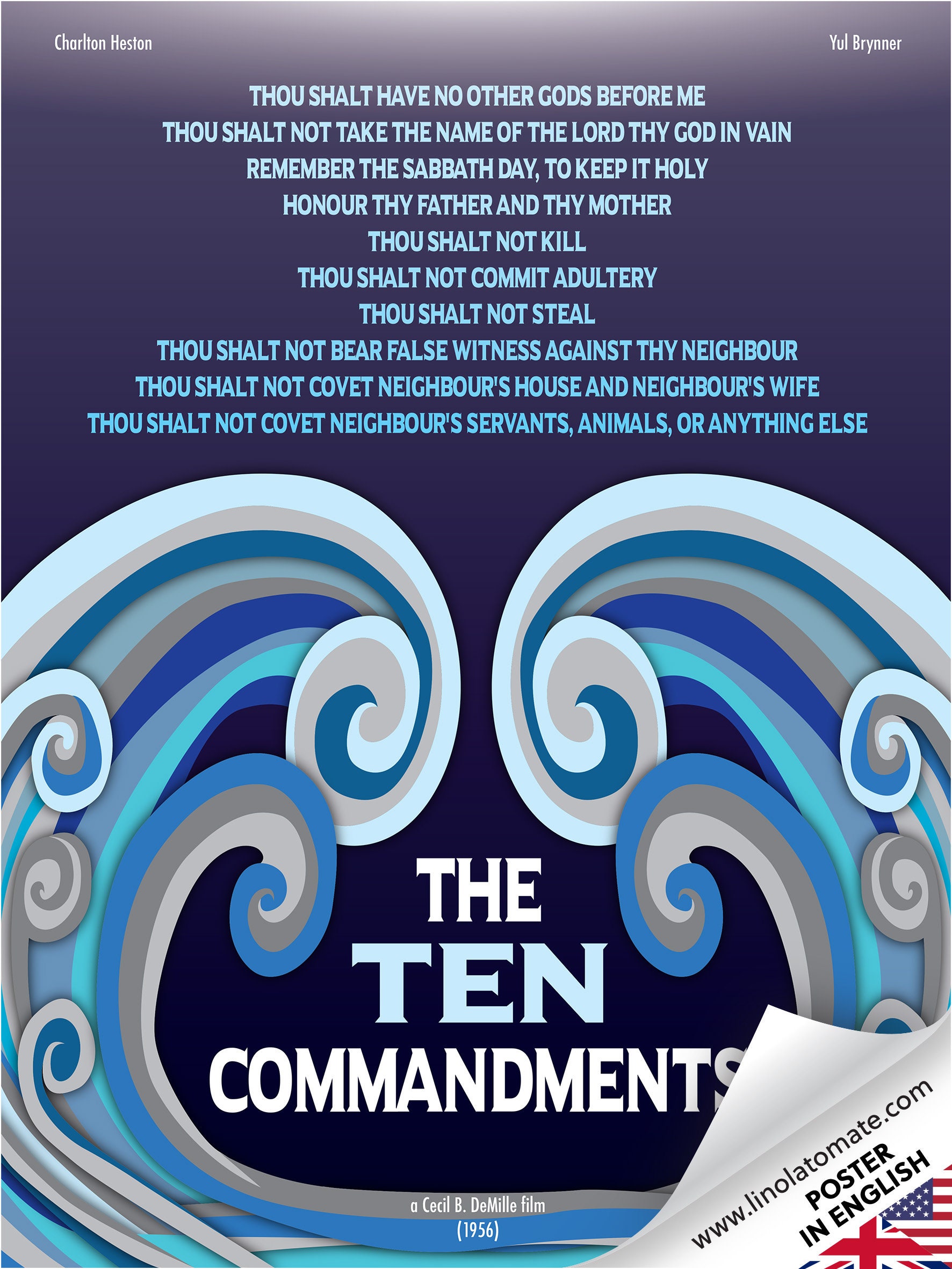 LES DIX COMMANDEMENTS (The Ten Commandments), l’affiche revisitée par ...