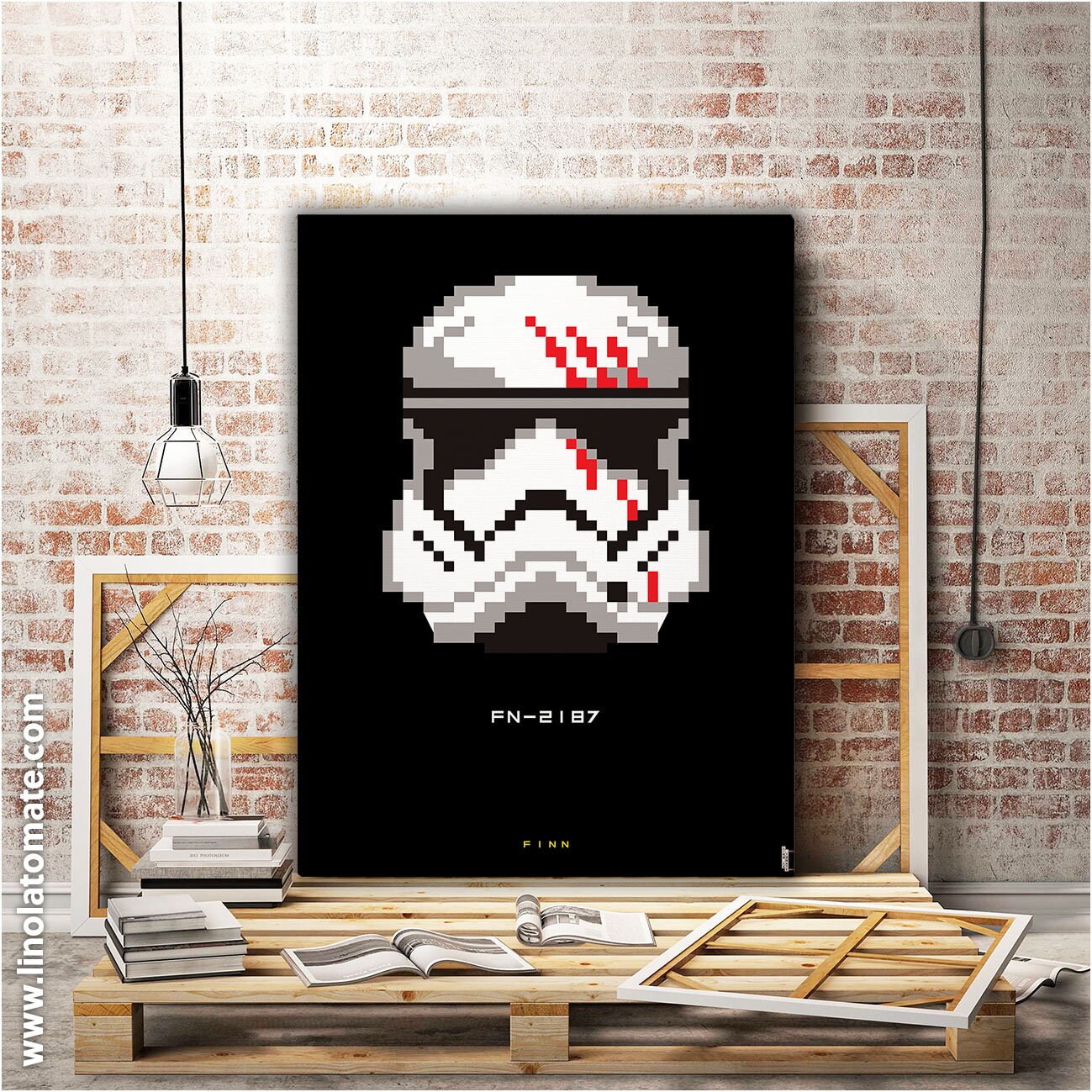 STAR WARS, Finn, Pixel art, l’affiche revisitée par Lino la Tomate