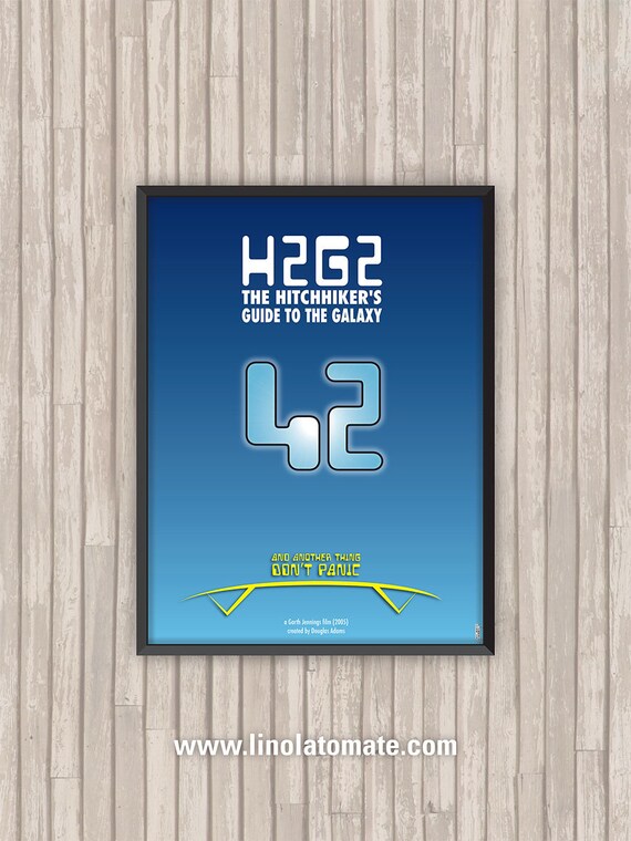 Movie Poster H2G2 the Hitchhiker's Guide to the Galaxy | Etsy