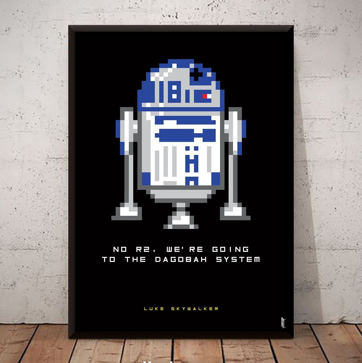 STAR WARS, R2-D2, Luke Skywalker, Pixel art, l’affiche revisitée par ...