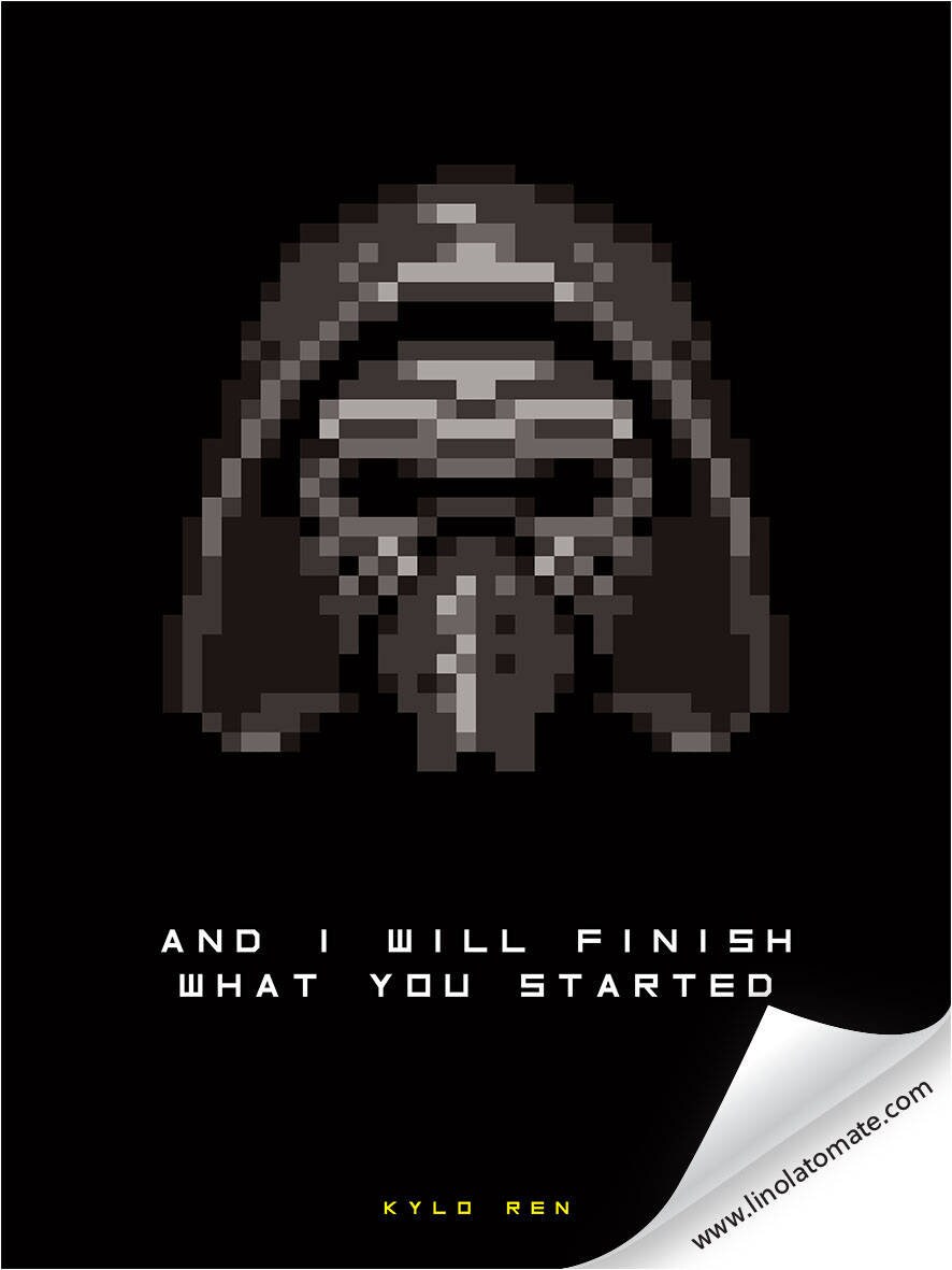 STAR WARS, Kylo Ren, Pixel art, l’affiche revisitée par Lino la Tomate