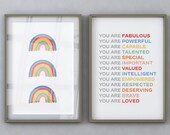 Rainbow Affirmations Poster for Kids Nursery Wall Art | Etsy