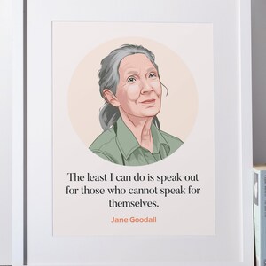 Feminist Poster, Jane Goodall, Jane Goodall Print, Empowering Women ...