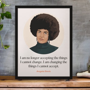 Angela Davis Poster, Angela Davis Print, Feminist Poster, Feminist Wall ...