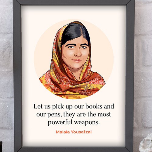 Malala Yousafzai Print Feminist Artwork Malala Poster - Etsy
