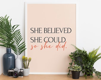 Feminist Wall Art Empowering Poster Actually I Can Print - Etsy