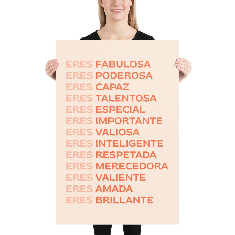 Tu Eres Spanish Affirmations, Latina Feminist Poster, Feminist Wall Art ...