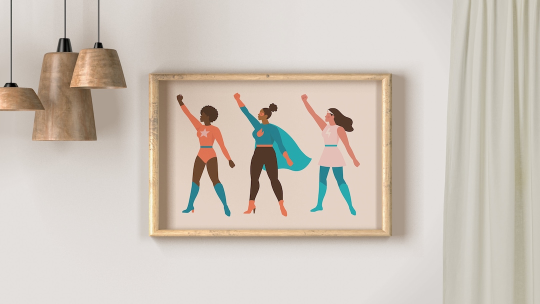 Feminist Poster, Girl Power Art, Superhero Girls, Feminist Art Print ...