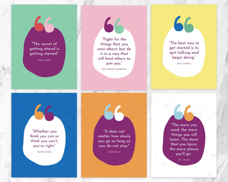 PRINTABLE Classroom Inspirational Wall Art, Inspiring Quotes for Kids ...