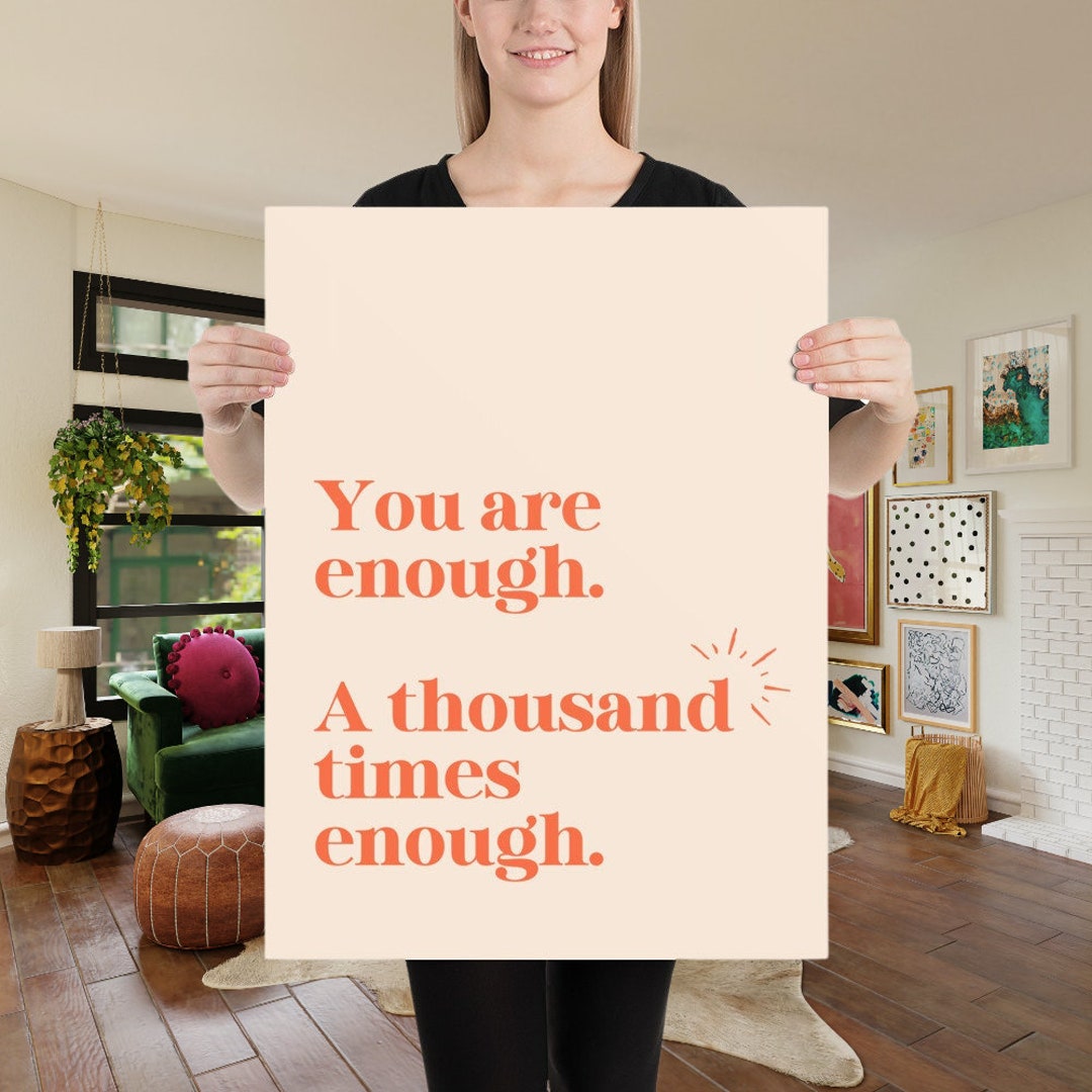 You Are Enough Affirmations Poster, Empowering Wall Art for Women, Self ...