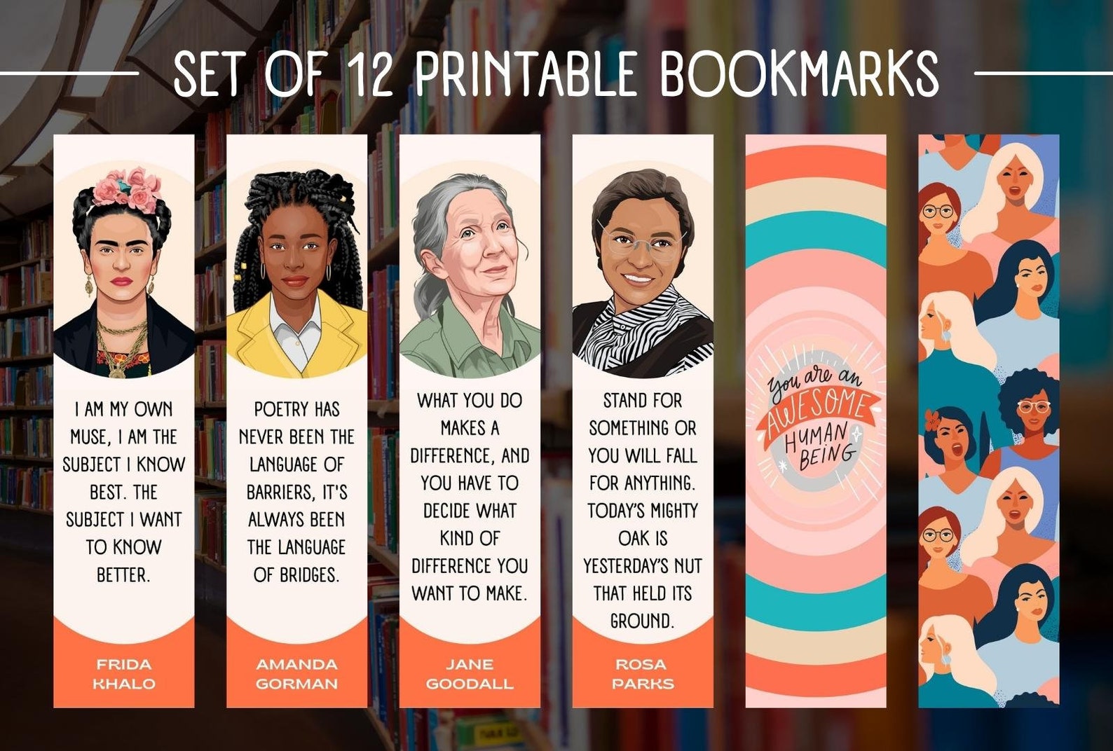 PRINTABLE Feminist Bookmarks Empowering Women Bookmarks - Etsy