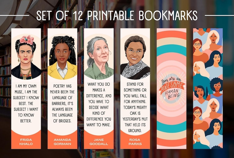 PRINTABLE Feminist Bookmarks Empowering Women Bookmarks - Etsy