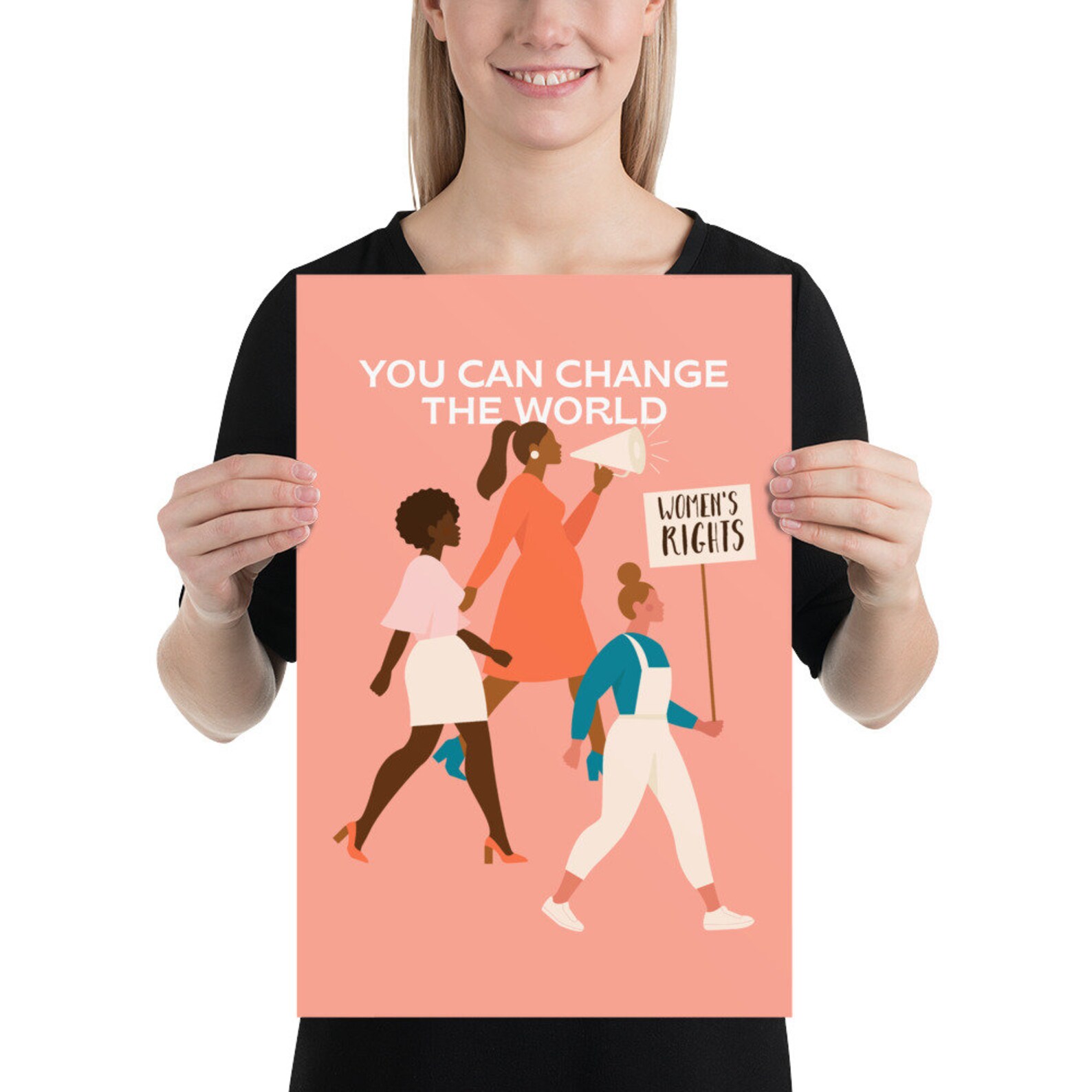 Feminist Poster, You Can Change the World, Feminist Art Print, Girl ...