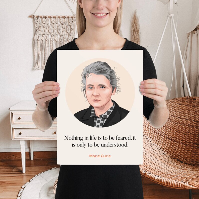 Marie Curie Feminist Science Classroom Poster, Feminist Print ...